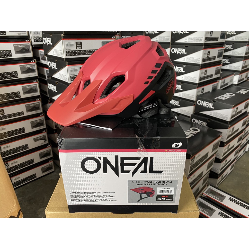 ORIGINAL BICYCLE CYCLING HELMET ONEAL TRAILFINDER HELMET SPLIT V.23 RED ...