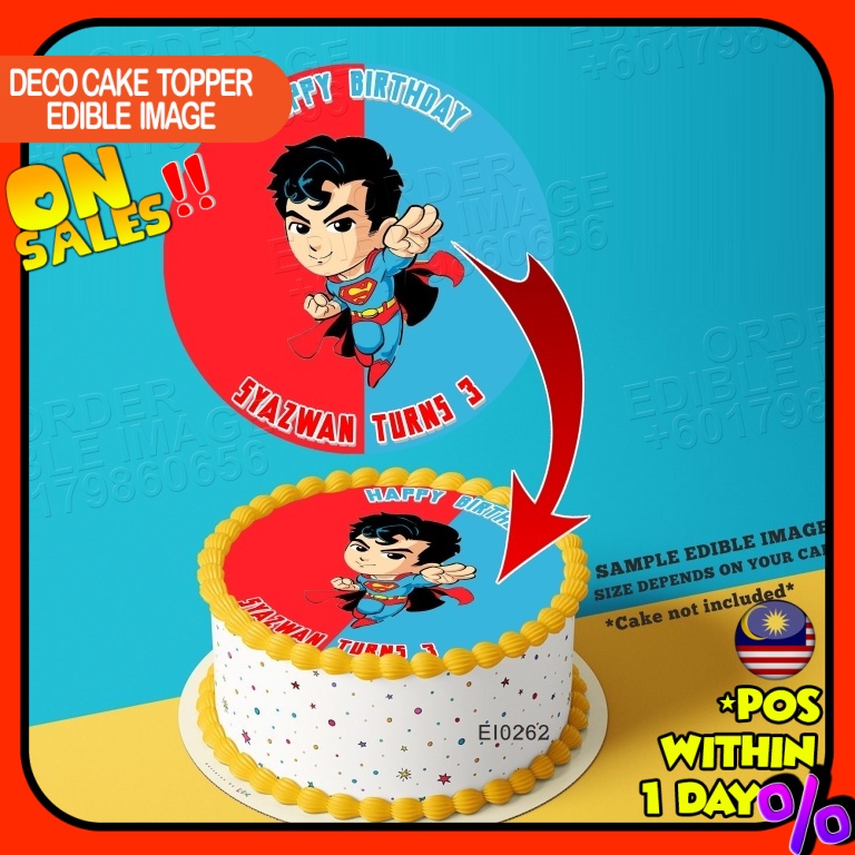 Printing EI Superman Cute Edible Image Print Cake Photo Icing Paper ...