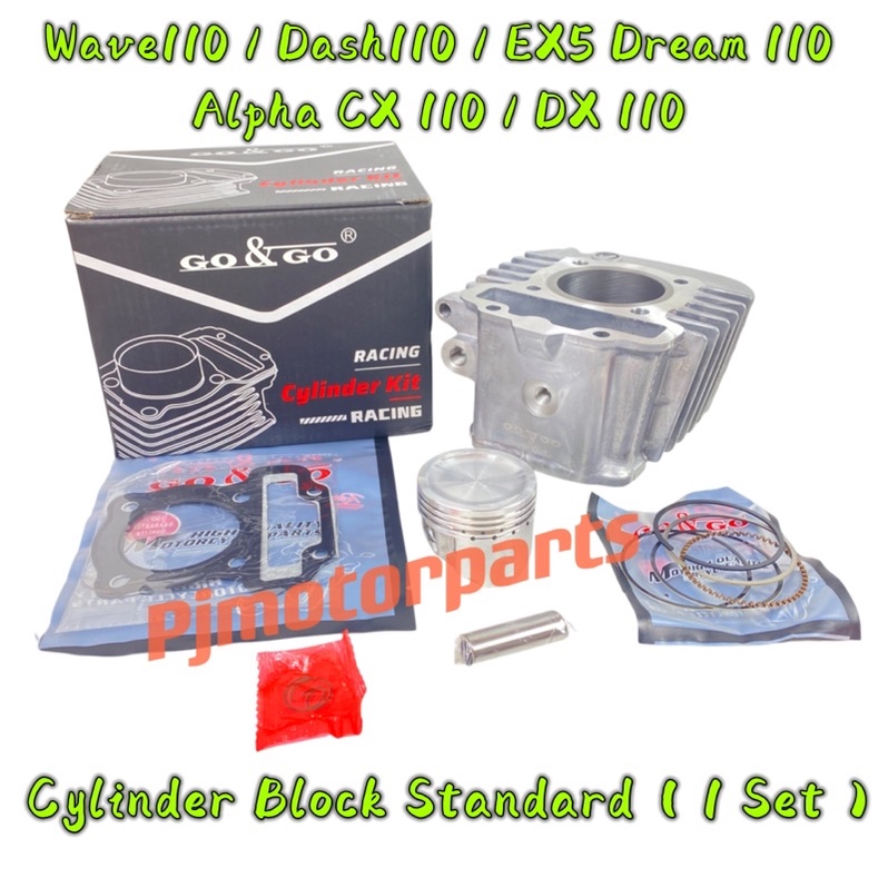 Wave110/Wave Dash 110/EX5 Dream 110/Alpha CX 110/DX 110 (1 Set) Standard Cylinder Block & Piston ...