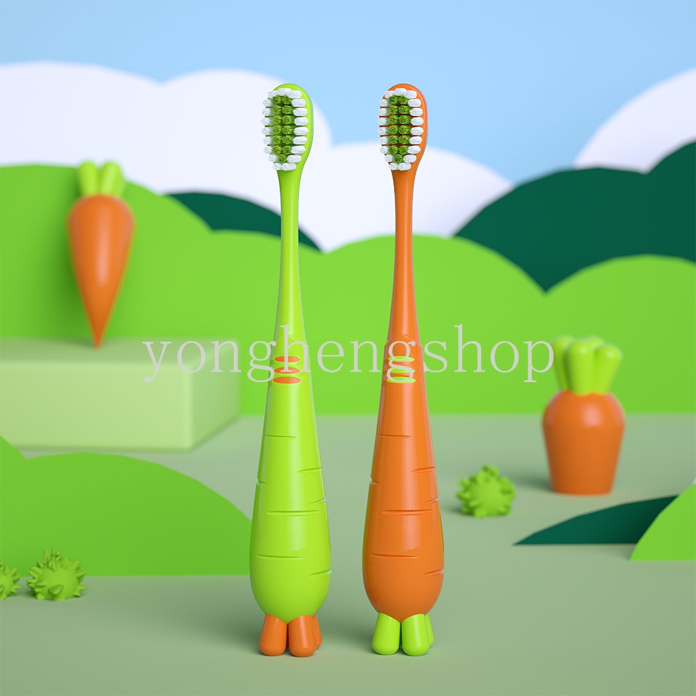 Creative Cartoon Cute Carrot Shaped Toothbrush for 2-12 Years Old Kids ...