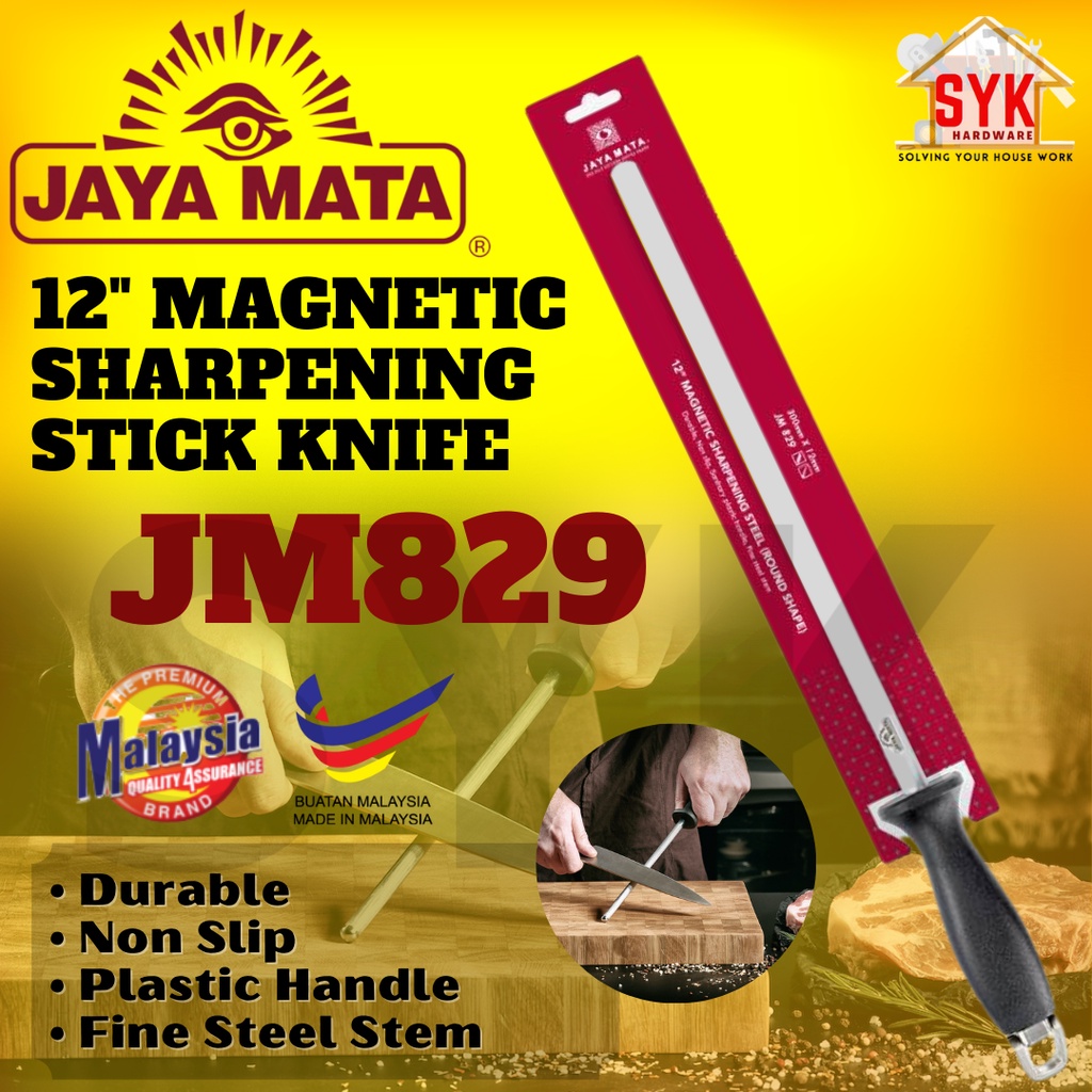 SYK Jaya Mata JM829 12" 1Pcs Magnetic Sharpening Steel Round Shape Horning rod Sharpening Stick ...
