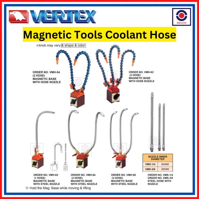 VERTEX TAIWAN Coolant Hose with Magnetic base nozzle steel VMS-1/4 VMS ...