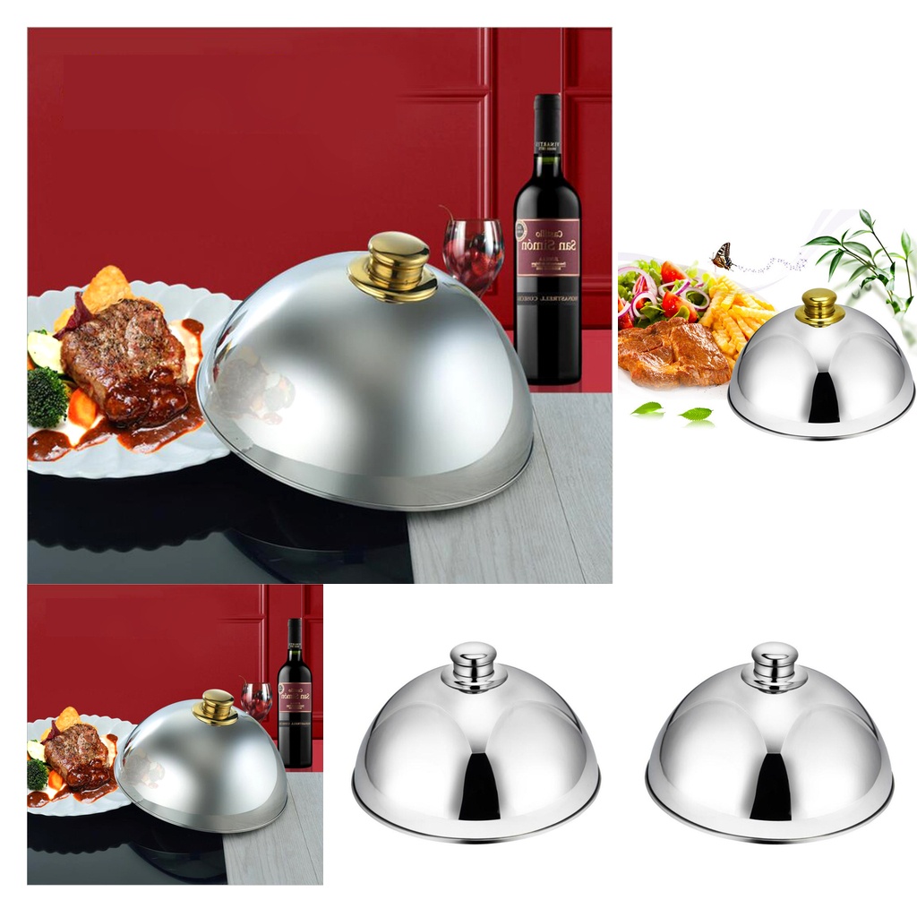 Stainless Steel Cloche Plate Platter Domed Cover Serving Dish | Shopee ...