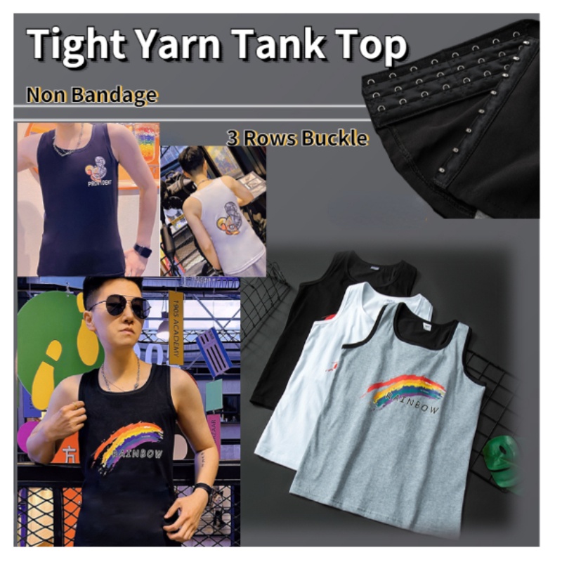 Non Bandage Tight Yarn Chest Binder Singlet 3 Rows Buckle Breast Binder
