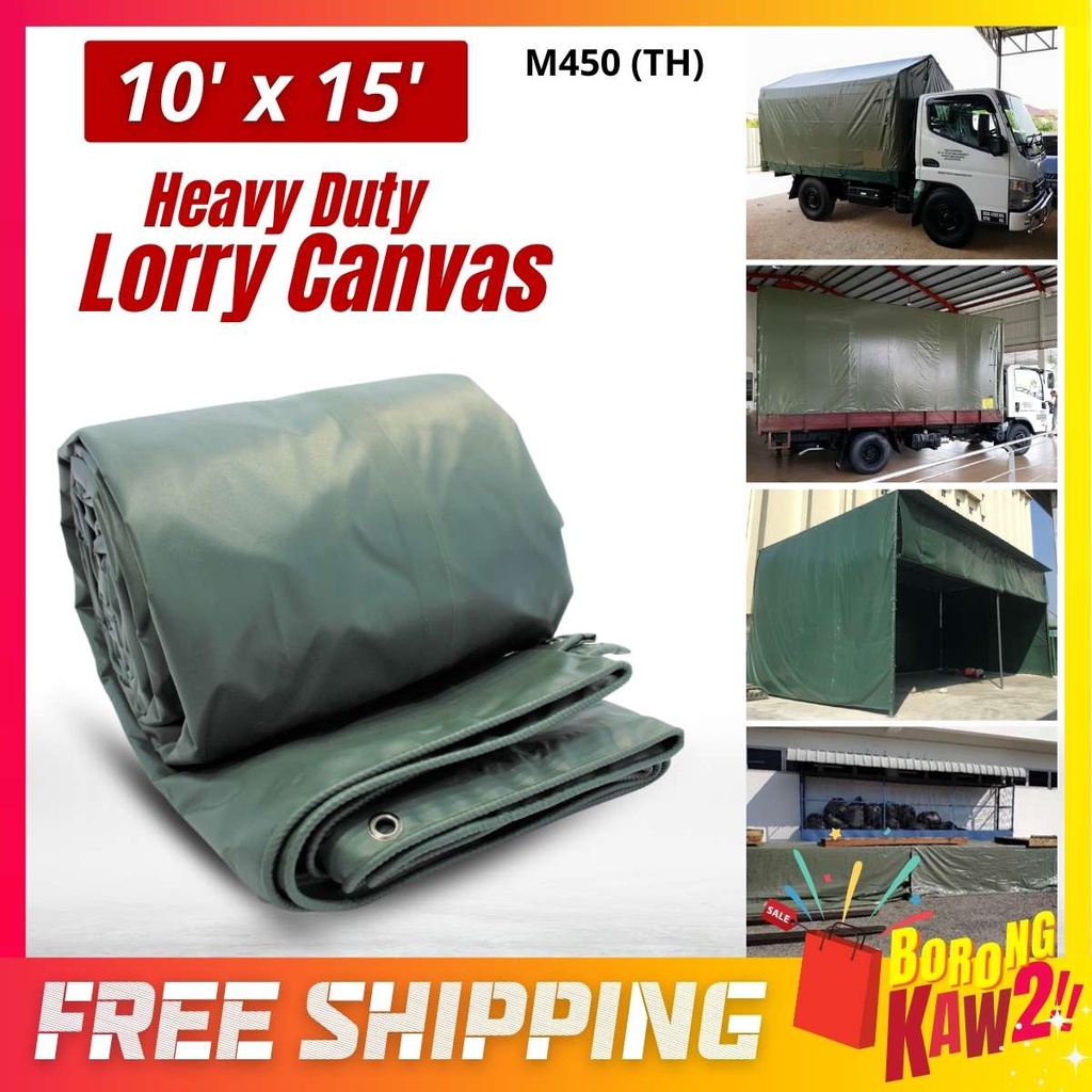10ft x 15ft BELWAY Heavy Duty Canvas Lorry Canopy Sidewall Extension ...