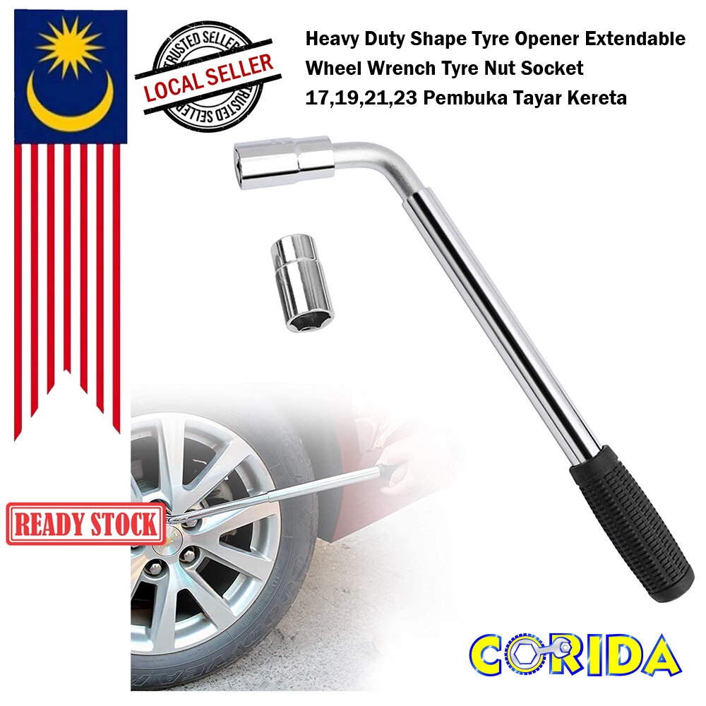Heavy Duty Shape Tyre Opener Extendable Wheel Wrench Tyre Nut Socket 19 ...