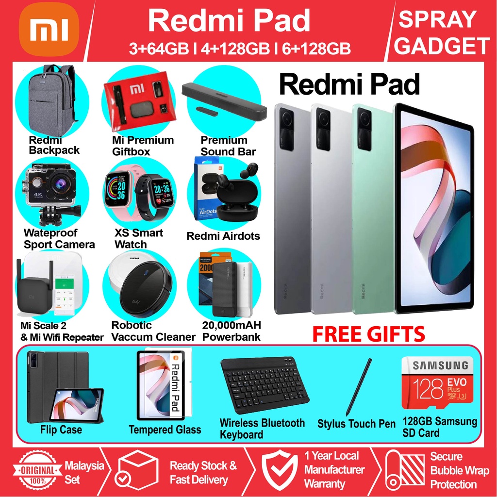 Redmi Pad (3+64GB / 4+128GB / 6+128GB) 90Hz Smooth Display l Quad ...