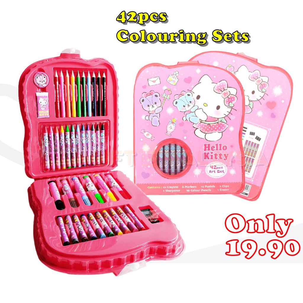 Hello Kitty Art Set Colour 42pcs For Kids Drawing and Painting Set ...