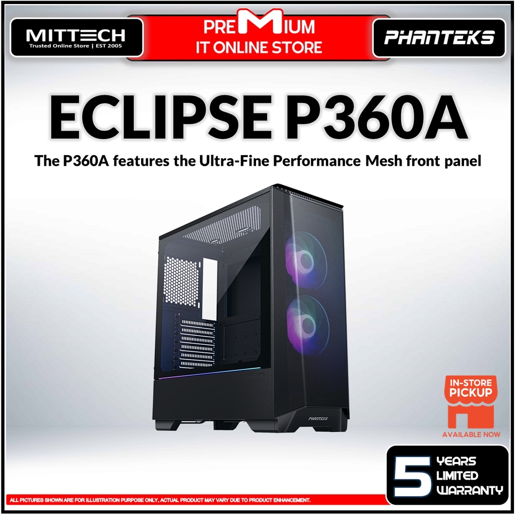 Phanteks ECLIPSE P360A Gaming Case | Midtower | Steel Chassis ...