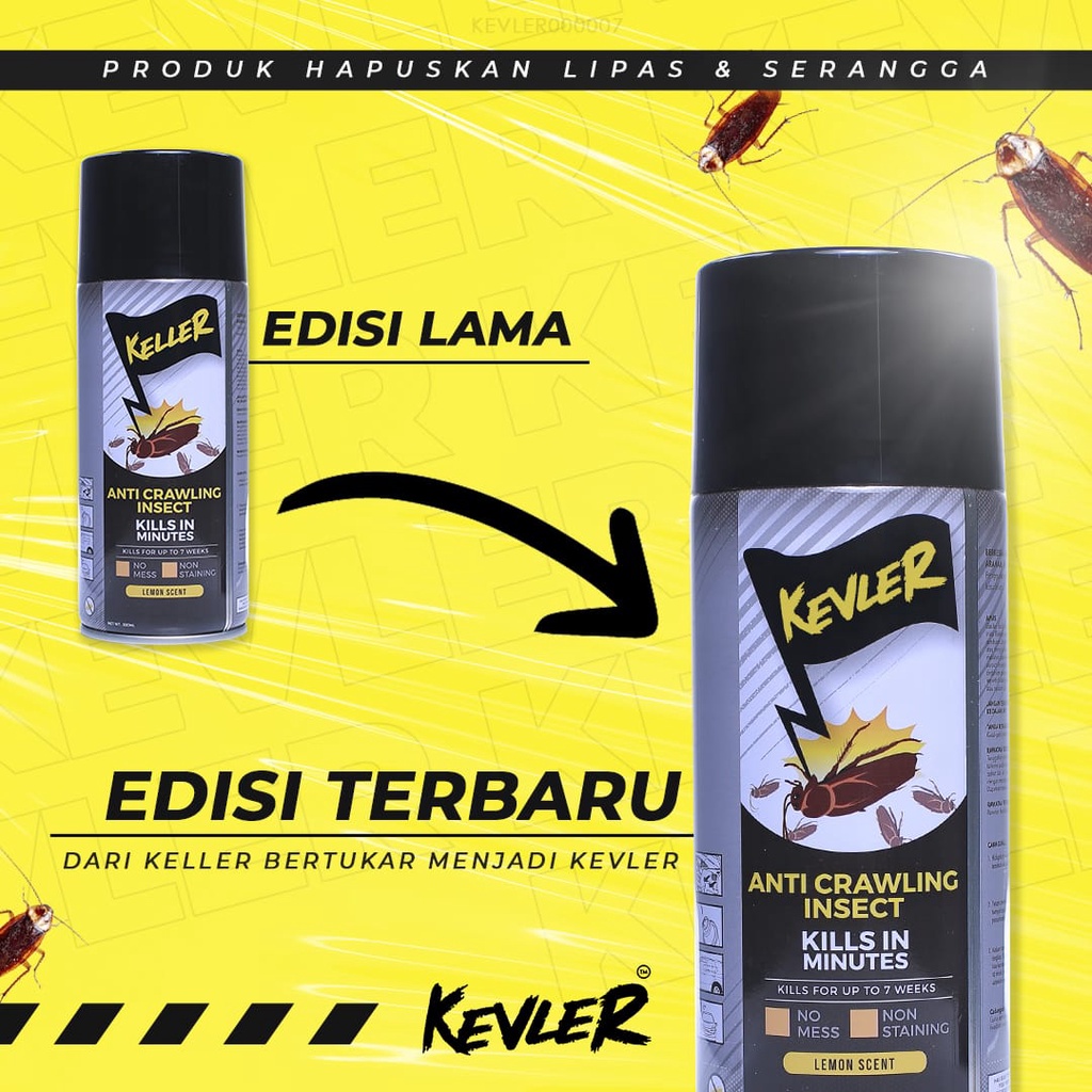 Kevler Keller Pembunuh Lipas Kereta Car Cockroach Killer Spray ...