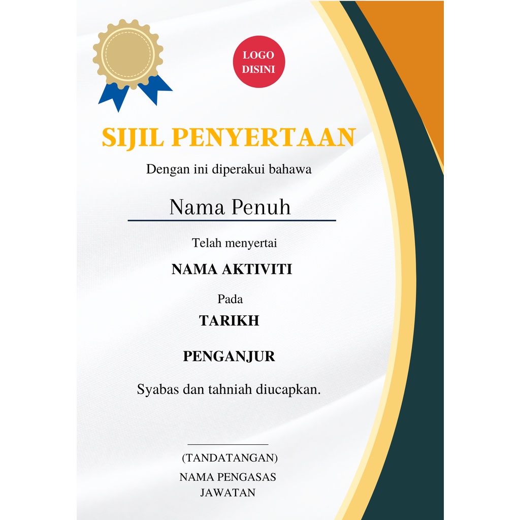 Template Sijil Template Certificate boleh edit dalam powerpoint ...