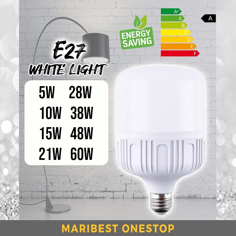 OUGUOLAN E27 LED LIGHT BULB 5W 10W 15W 21W 28W 38W 40W 48W 50W 60W COOL WHITE LIGHT ENERGY ...