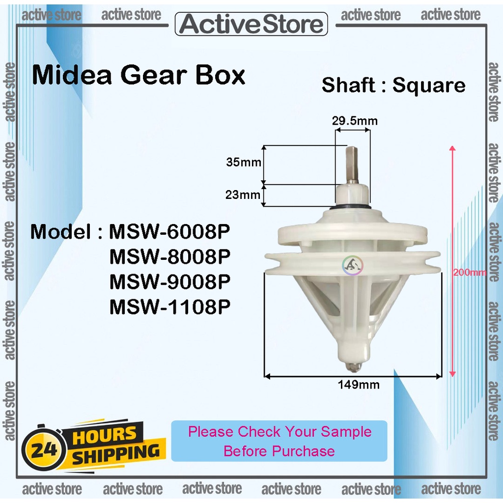Midea Washing Machine Semi Auto Gear Box MSW-6008P MSW-8008P MSW-9008P ...