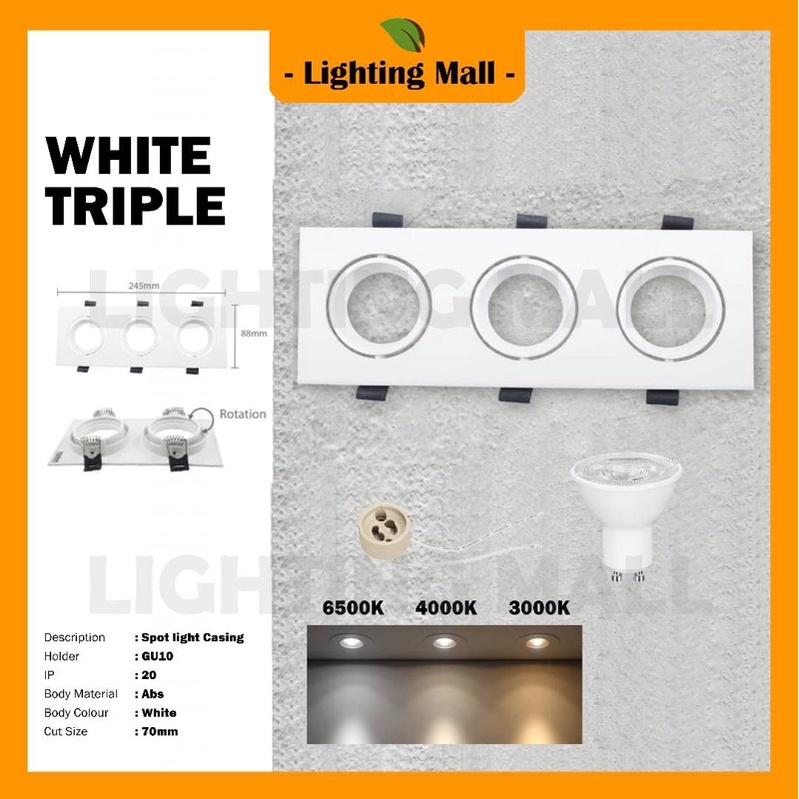 LED Recessed Eyeball Fitting Complete Set with GU10 bulb and holder ...