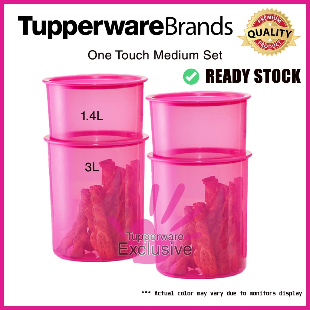 One Touch Medium Set Canister 3L One Touch Medium Topper 1.4L Tupperware Original Kedap Udara ...