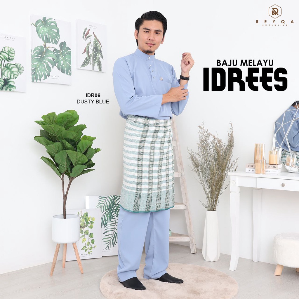 BAJU MELAYU IDRESS Baju Melayu Raya 2023 Leher Cekak Musang FREE Butang ...
