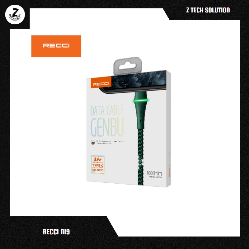 Recci RTC-N19 Genbu Series 3A LED Indicator For iPhone/ Type-C / Micro ...