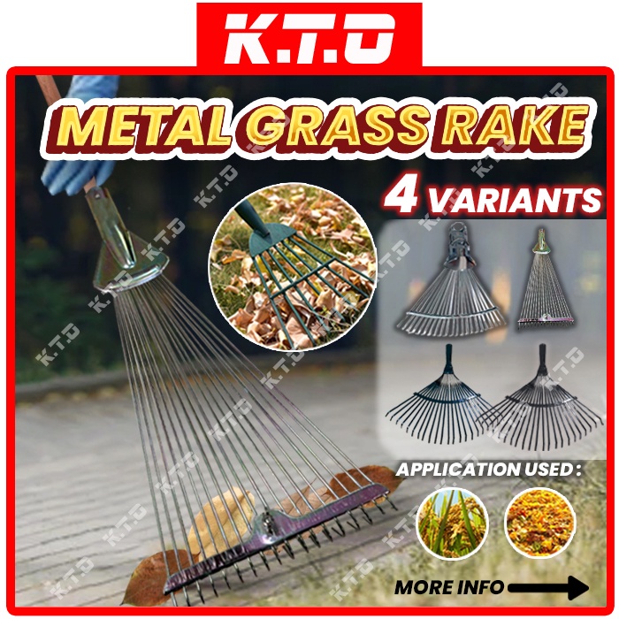 Adjustable Metal Rake Iron Rake Grass Rake Crawler Gardening 18T 22T ...