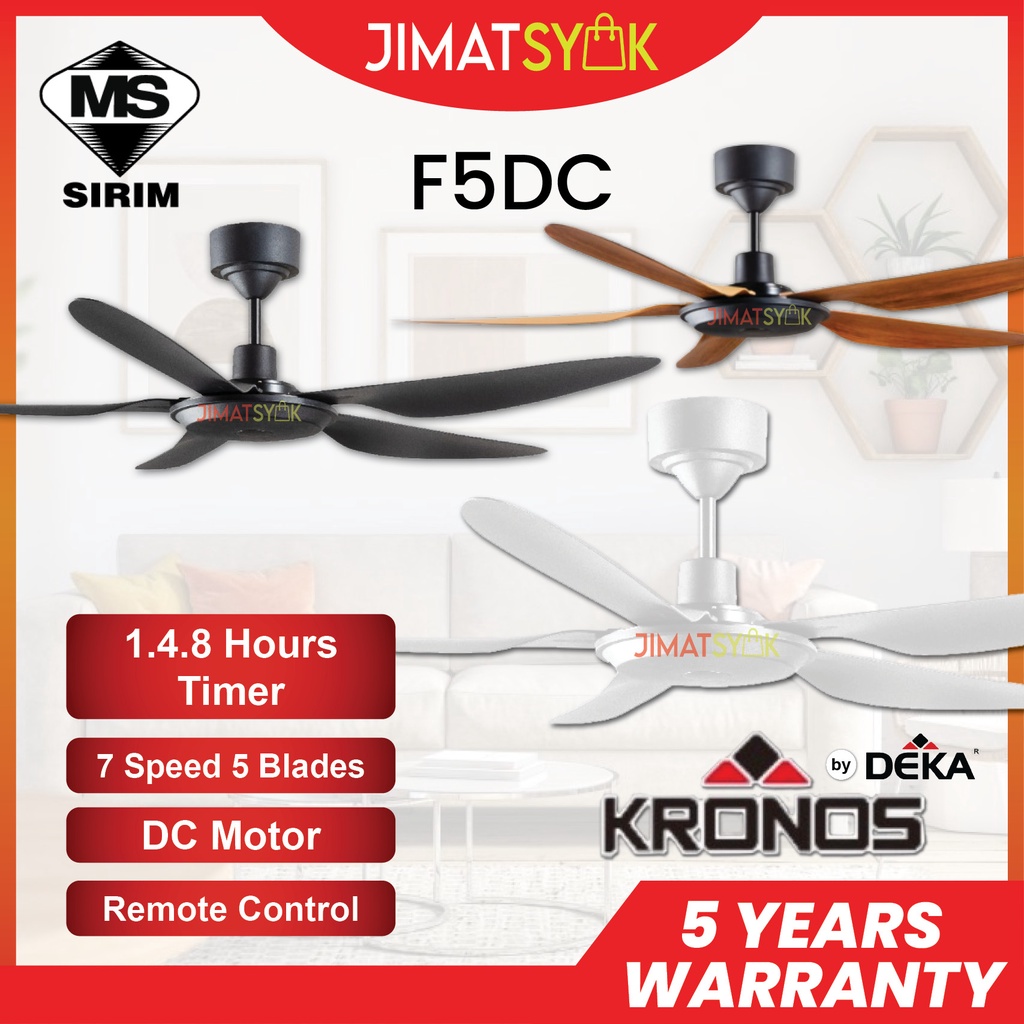 DEKA Ceiling Fan DEKA KRONOS F5DC 56 Inch 5 Blades 7 Speed Forward ...