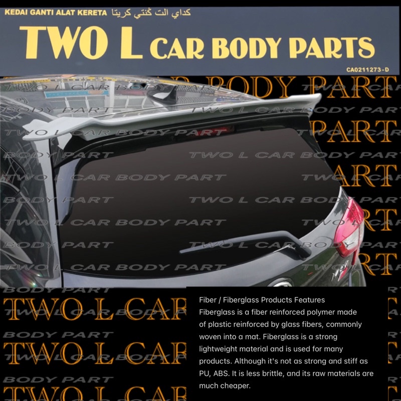 myvi mg3 SILK BLAZE spoiler fibre bodykit add on gear up spoiler ...