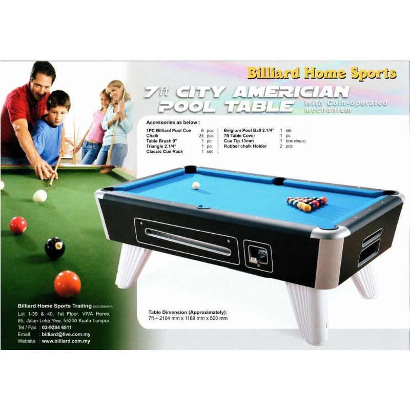7ft American City Pool Table | Shopee Malaysia