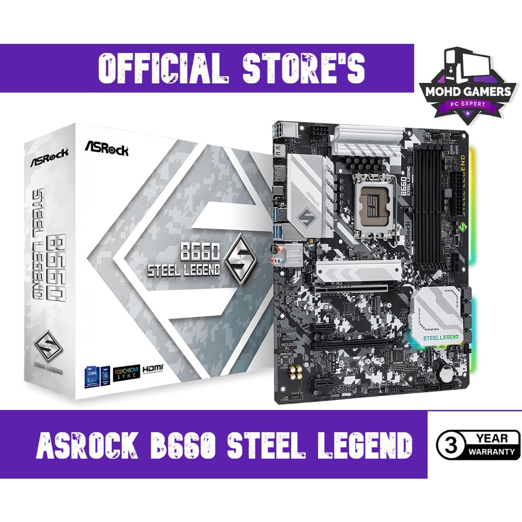 ASRock B660 Steel Legend ATX LGA1700 Motherboard | Shopee Malaysia