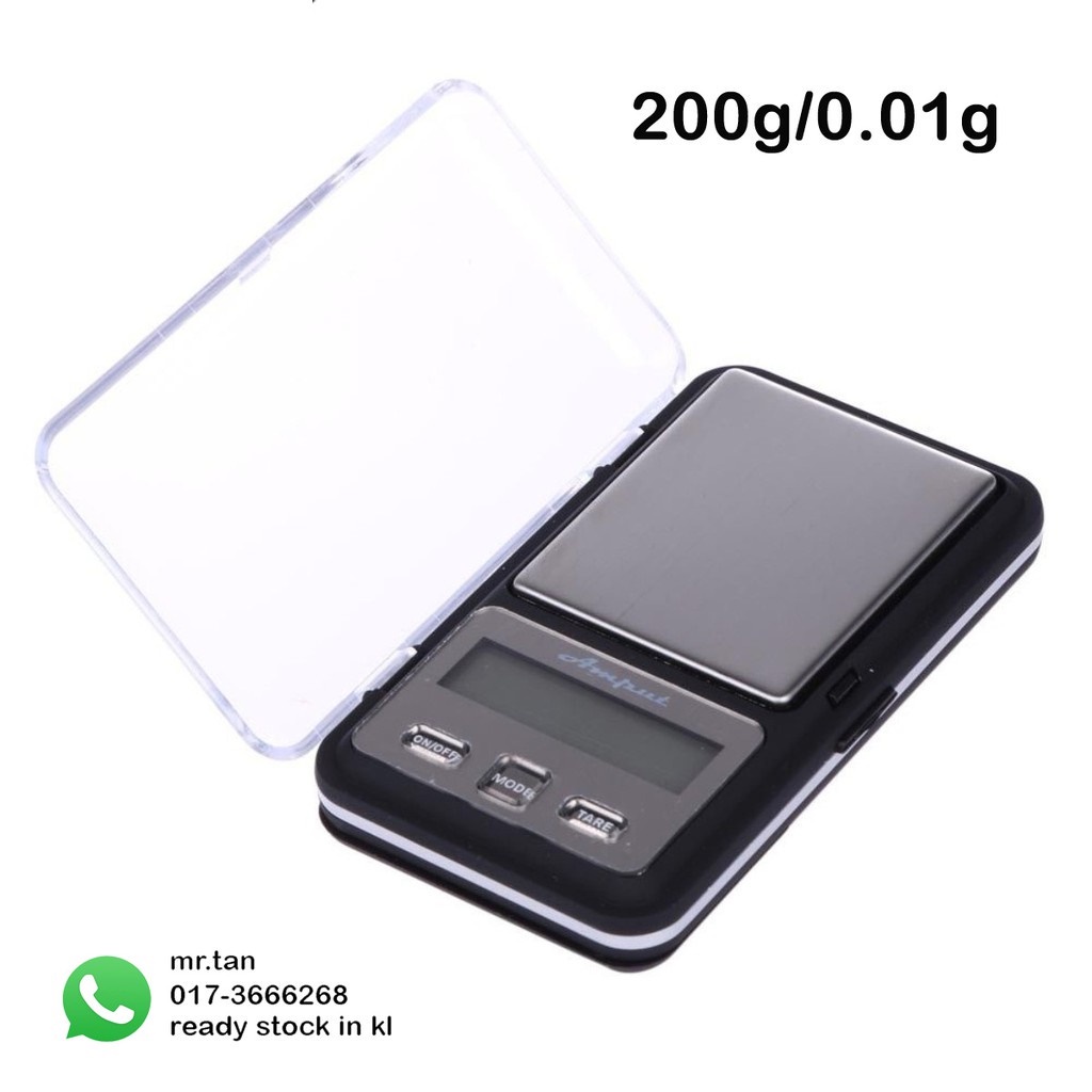 AMPUT 200g x 0.01g Digital Pocket Scale Precision Mini Jewellery ...