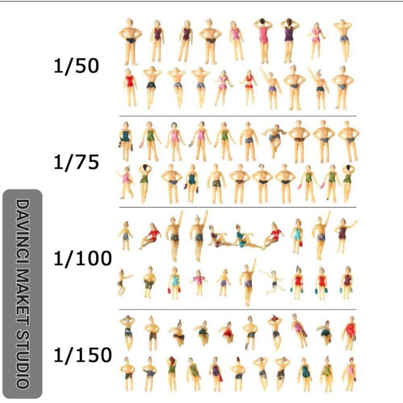 Miniature Human People Swimming Beach Diorama Mockup - Human Figure ...