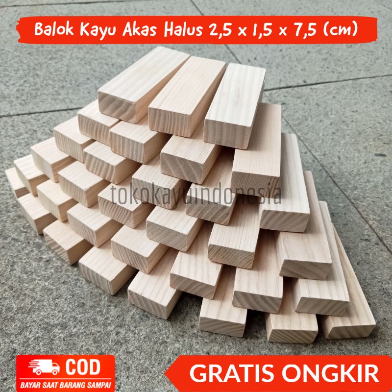 KAYU Fine Akas Wood Blocks 2,5 x 1,5 x 7,5 cm Wood Material Tumbling ...