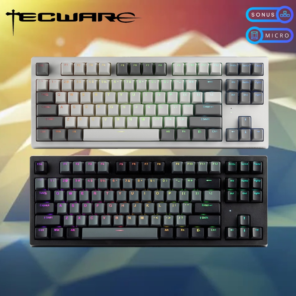 Tecware Phantom+ Elite 87 RGB Mechanical Keyboard - Black / White ...
