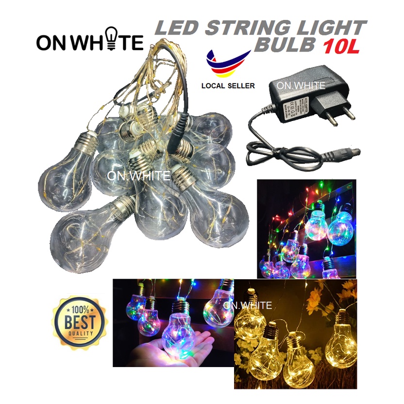 LAMPU HIASAN RAYA LED COLORFULL FAIRY STRING LIGHT BULB 3M - 10 BULB ...