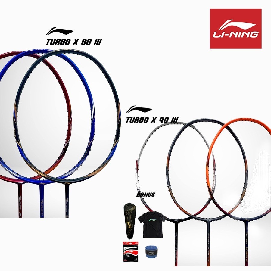 NEW LINING TURBO X 80 90 III GEN III G3 ORIGINAL BADMINTON RACKET - X80 ...