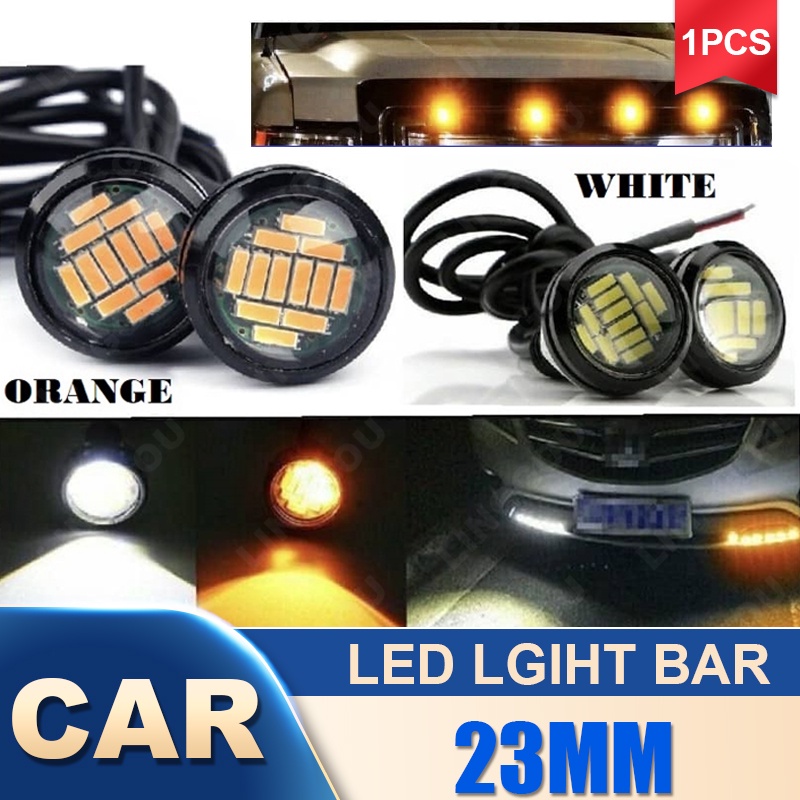 CAR MOTORCYCLE LED DRL EAGLE EYE FOG LAMP WHITE LIGHT 23MM DAYLIGHT DAYTIME RUNNING LIGHTS ...