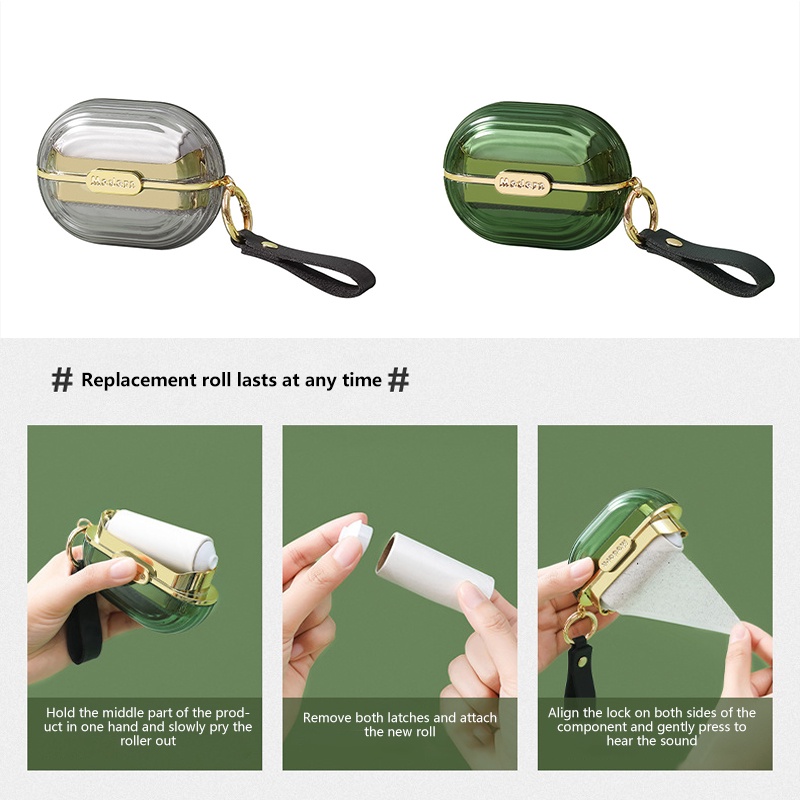 Portable Tearable Roll Paper Sticky Roller Stick Dust Wiper Lint Roller ...