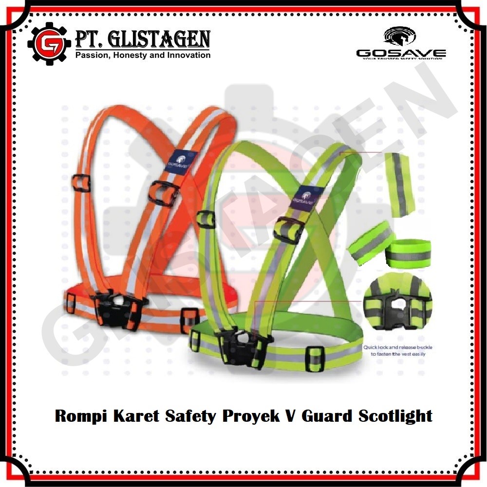 HIJAU V Guard Elastic Project Safety Rubber Vest (Green/Orange ...