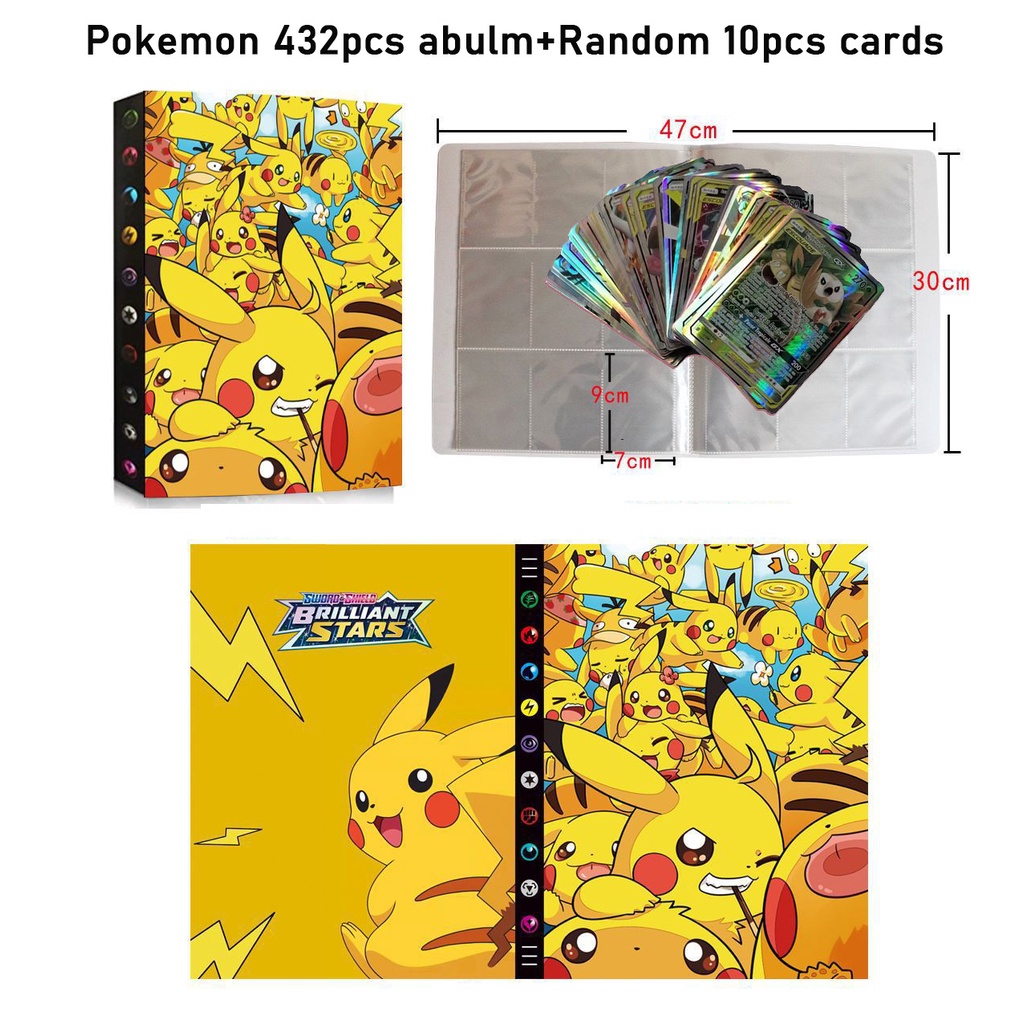 New Pokemon Album Book 432 Pieces Anime Characters Game Card Favorites ...