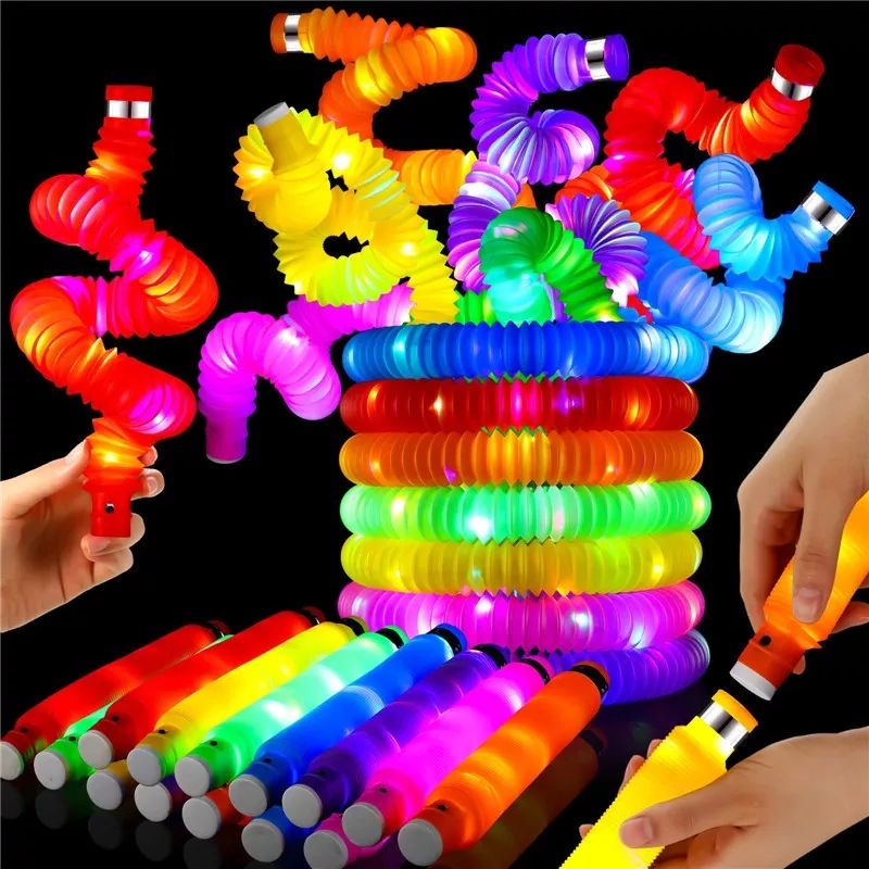 Light Up Pop Tubes Pop Pipes Toy Light Stick Pipe Fidget Toy (VC ...