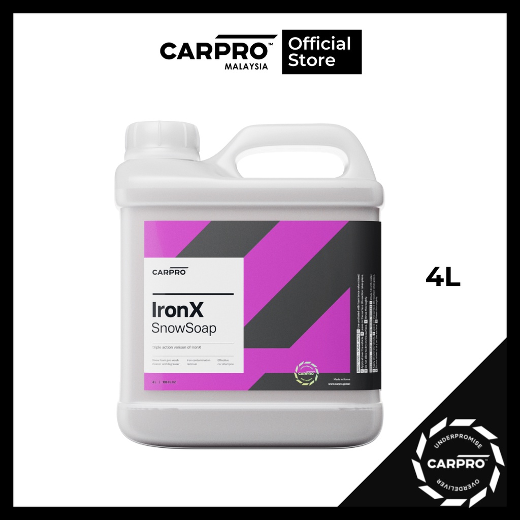 CARPRO IronX Snow Soap (4L) - Triple Action pH Balance Non Addictive Coating Maintenance Car ...