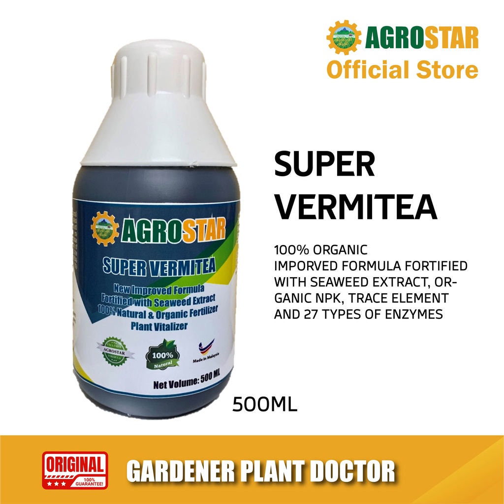AGROSTAR Super Vermitea Organic Liquid Fertilizer Plant Food New ...