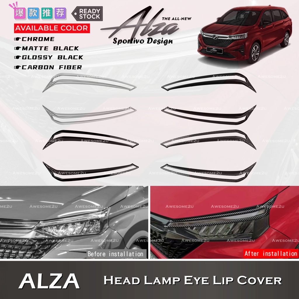 Awesome2u Perodua New Alza 2022 Head Lamp Eye Lip Cover Sportivo Design ...