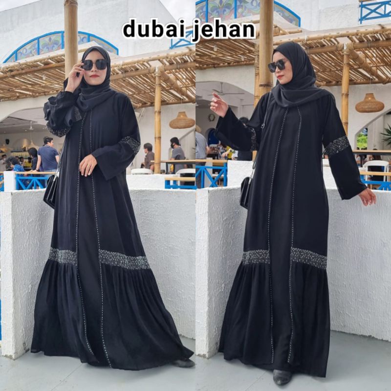 Abaya Gamis hItam Maxi Dress Permata Muslim Fashion Women's Clothing ...