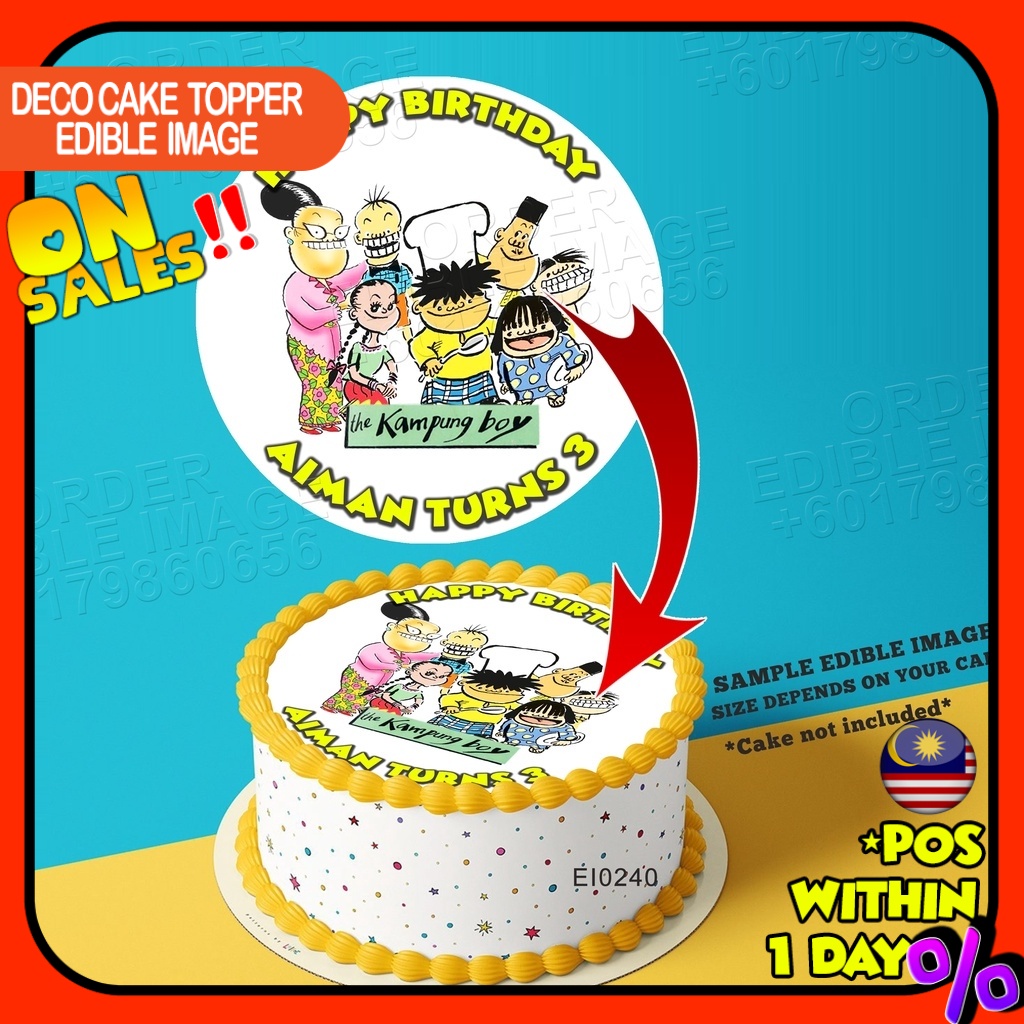 Printing EI Kampung Boy Edible Image Print Cake Photo Icing Paper ...