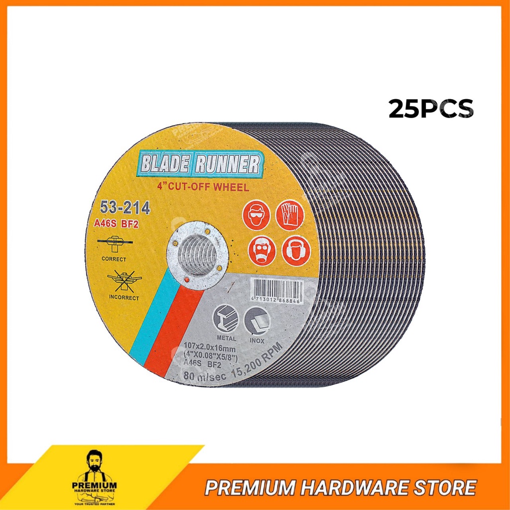 PREMIUM Blade Runner Cut Off Wheel 4 Inch 53-214 (25 Pcs/Roll ...