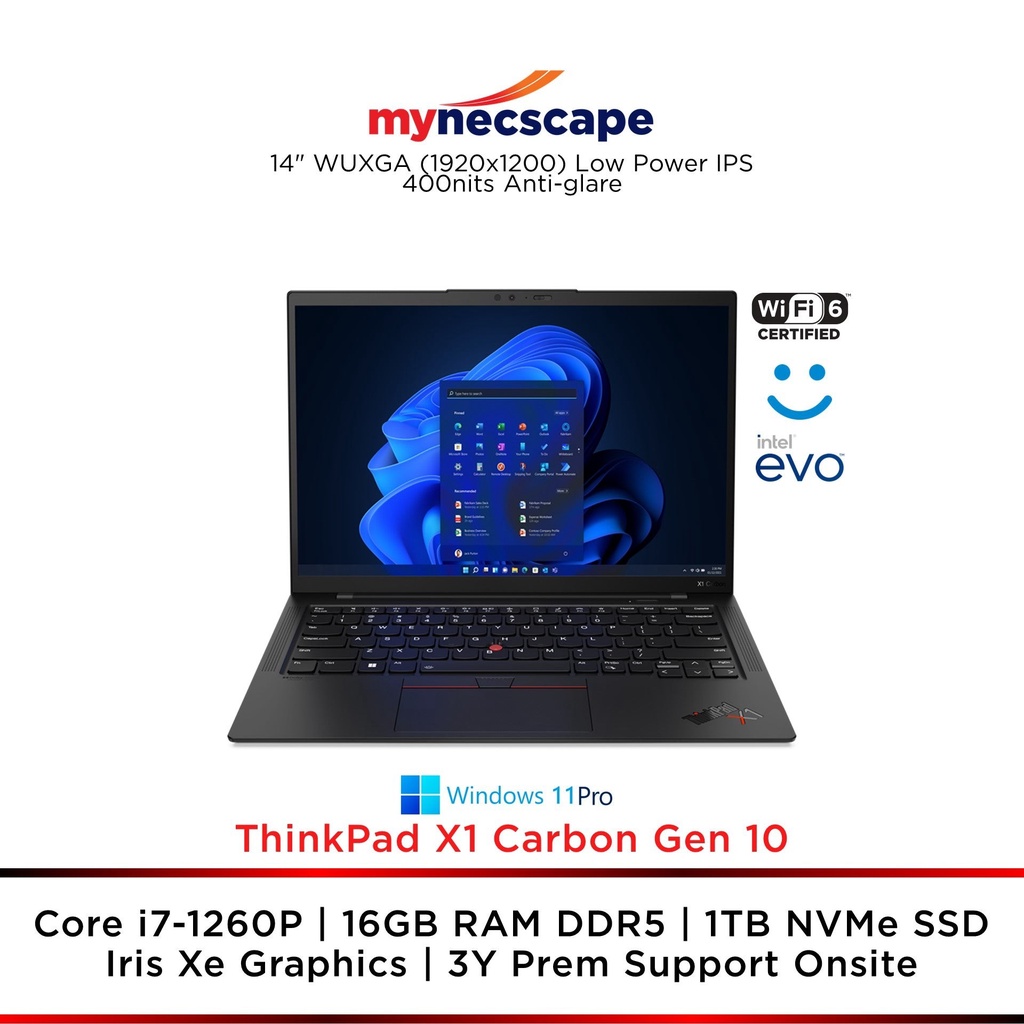 Lenovo ThinkPad X1 Carbon Gen 10 intel 12th Gen Core i7-1260P 16GB 1TB ...