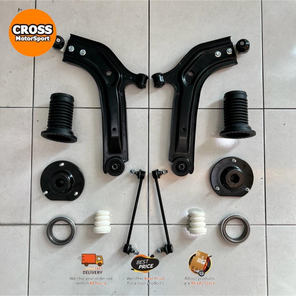 12 ITEM SET PROTON SAGA BLM/ FLX LOWER ARM/ABSORBER MOUNTING/BEARING ...