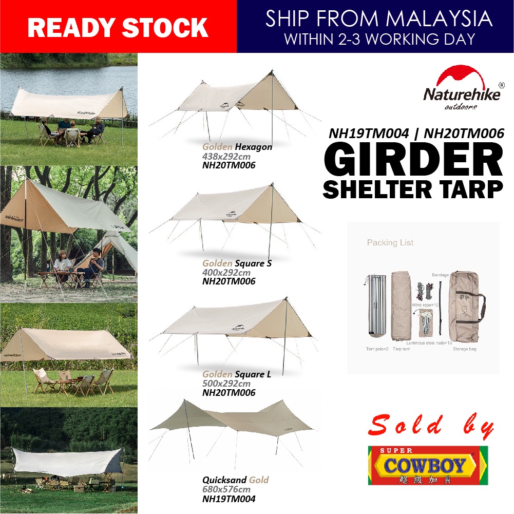 Naturehike Girder Shelter Trap Camping Canopy Tent Khemah Sun Shelter ...