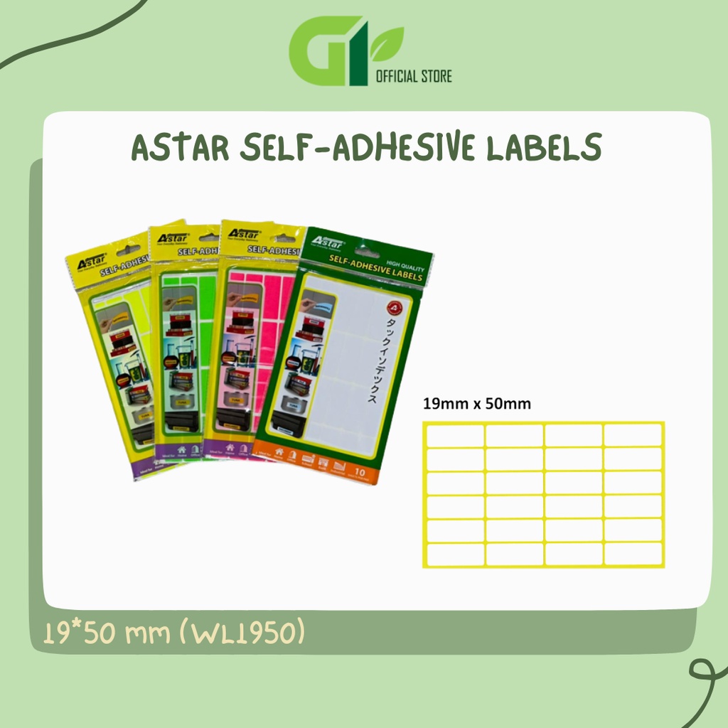 [GY Office] Astar Self-Adhensive Label 19*50mm (WL1950) | Shopee Malaysia