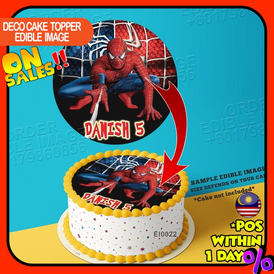 Printing EI Spiderman 3 Edible Image Print Cake Photo Icing Paper ...