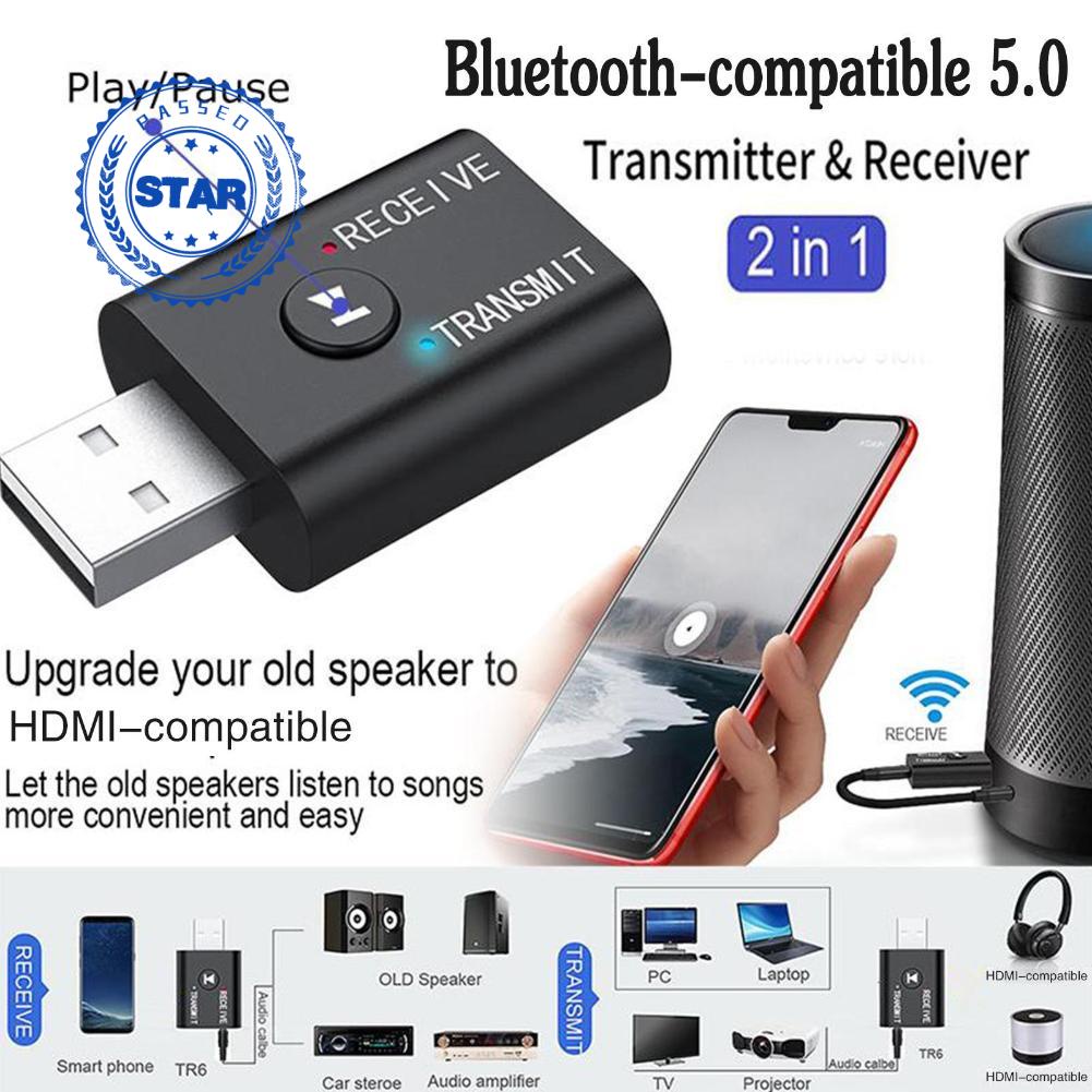 V5.0 Bluetooth Transmitter Receiver Two-in-one Built-in Car Microphone ...
