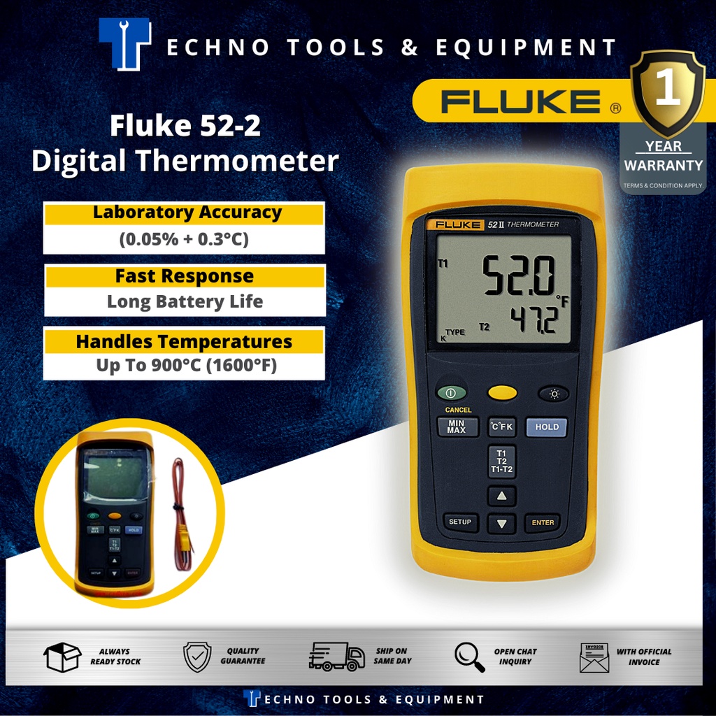 Fluke 52 II Dual Probe Digital Thermometer , Fluke 52-2 | Shopee Malaysia